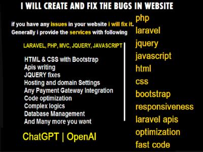 Php Laravel Html Css Jquery Fixes Upwork