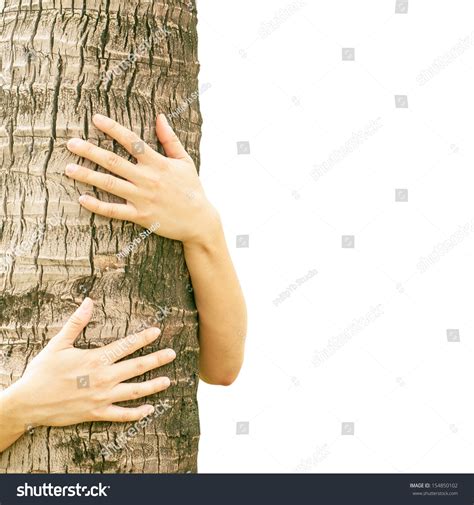 Woman Hugging Tree White Background Stock Photo 154850102 Shutterstock