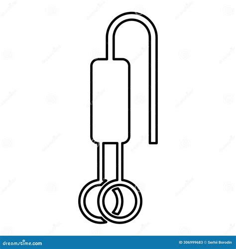 Electric Immersion Heater For Water Contour Outline Line Icon Black Color Vector Illustration