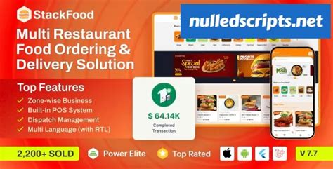 Nulled Script Stackfood Multi Restaurant Food Delivery App With