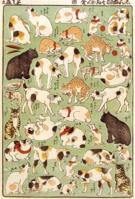 浮世絵ねこがおもしろい 三角芳子 Yoshikomisumi 歌川国芳 絵 猫のイラスト