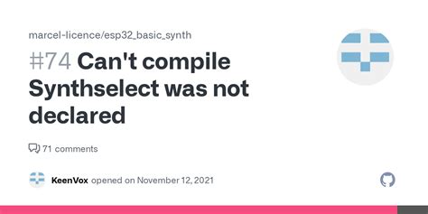 can t compile synthselect was not declared · issue 74 · marcel licence