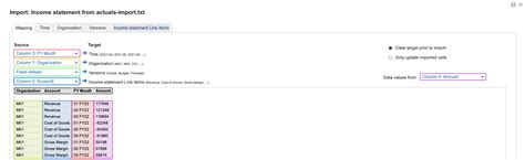 map columns in an import anapedia