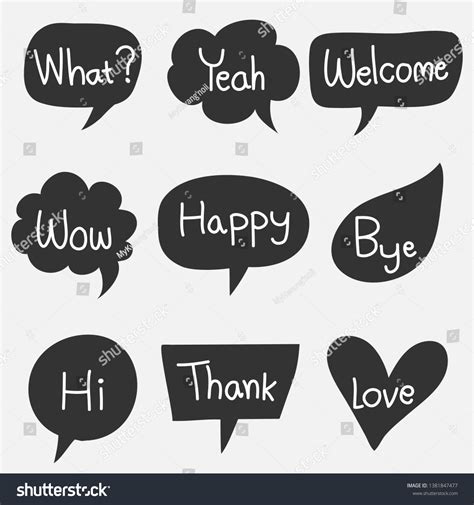 Vector set of speech bubbles in comic style. - Royalty Free Stock Vector 1381847477 - Avopix.com