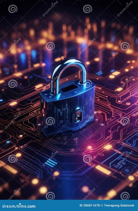Security And Cyber Security Firewall Generative Ai Illustration Stock Illustration