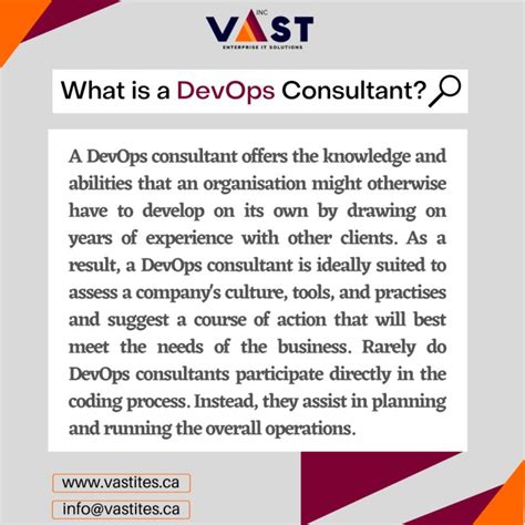 Devops Consultant Vast Ites Inc How To Plan Guidance Company Culture