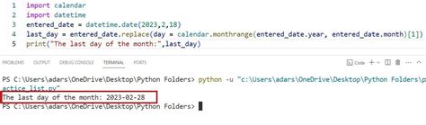 Python Program To Find The Last Day Of A Month