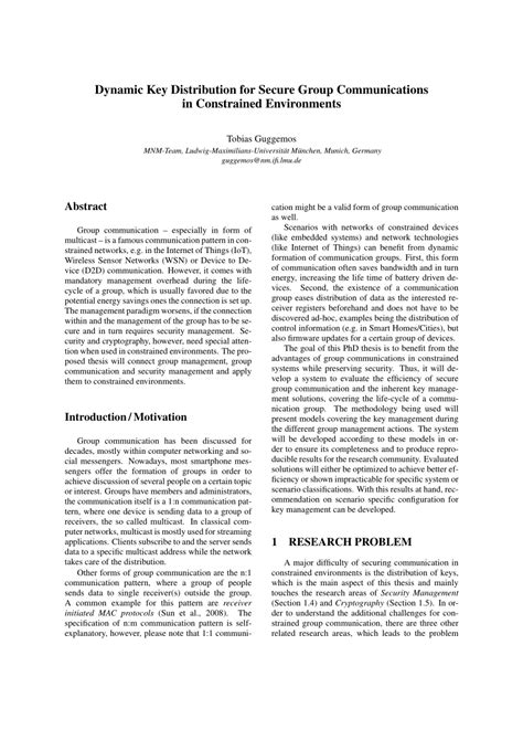 Pdf Dynamic Key Distribution For Secure Group Communications In