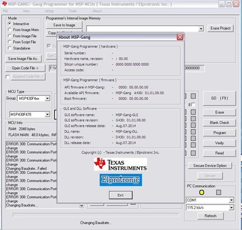 Msp Gang430 Framing Errors Msp Low Power Microcontroller Forum Msp