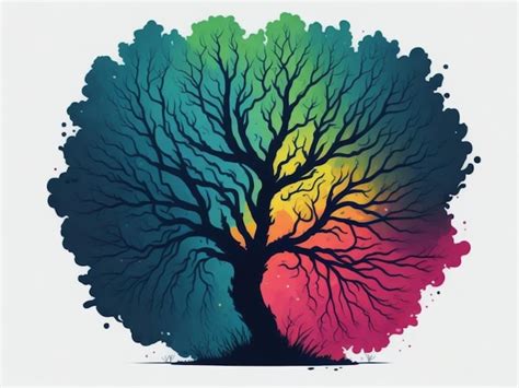 Premium Ai Image A Tree In Middle With Gradient Background