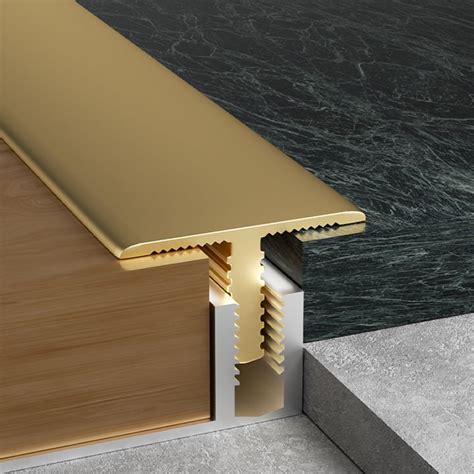 Elitix Brass Transition Strip For Wood To Tile T Moding