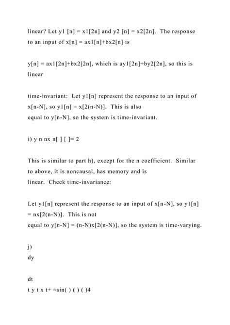 Continuous Time Convolution1 Solve The Following For Ytdocx
