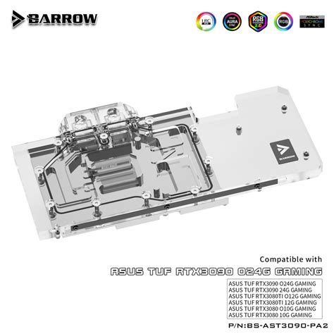 Barrow Rtx 3090 3080 Gpu Water Block For Asus Tuf 30903080 Gaming