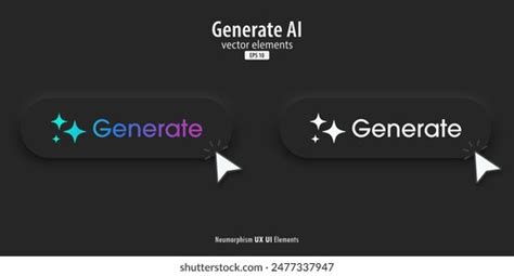 generative ai button artificial intelligence machine stock vector