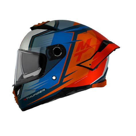 Casco Mt Thunder 4 Sv Pental B4 Naranja Brillante