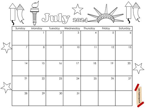Printable July Calendar Blank Calendar