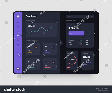 Dashboard Design App Interface Ui Ux Stock Vector Royalty Free Shutterstock