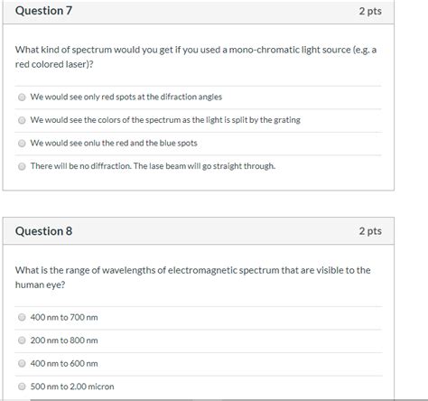 Solved Question 7 2 Pts What Kind Of Spectrum Would You Get