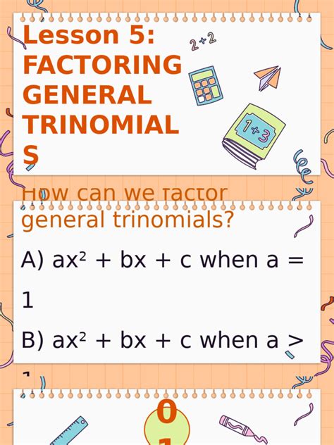 Lesson 5 Factoring General Trinomial S Pdf