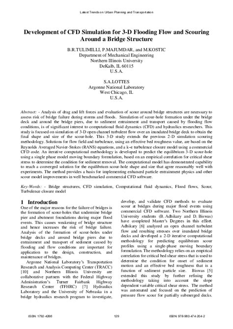 Pdf Development Of Cfd Simulation For 3 D Flooding Flow And Scouring Around A Bridge Structure