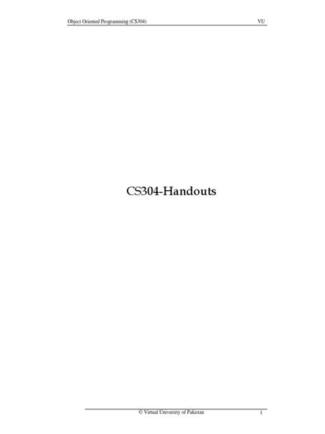 Object Oriented Programming Handouts Download Free Pdf Method