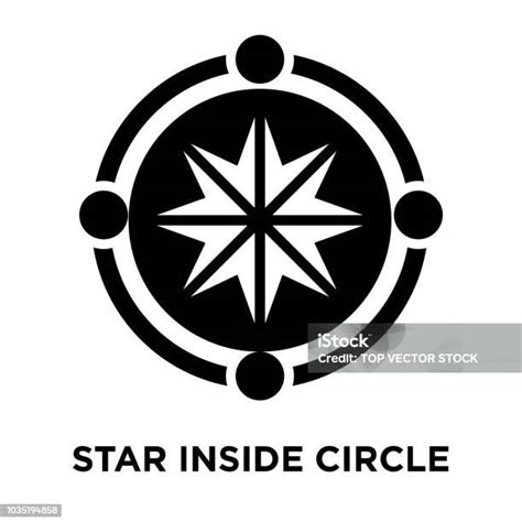 Étoile À Lintérieur De Licône De Cercle Vecteur Isolé Sur Fond Blanc