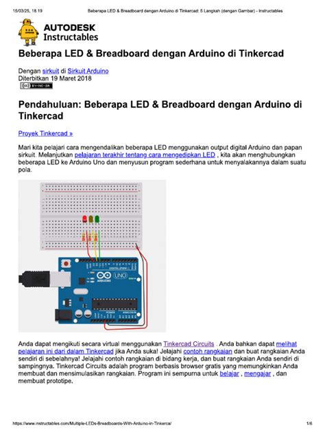 Beberapa Led And Breadboard Dengan Arduin Angkah Dengan Gambar Instructables Pdf