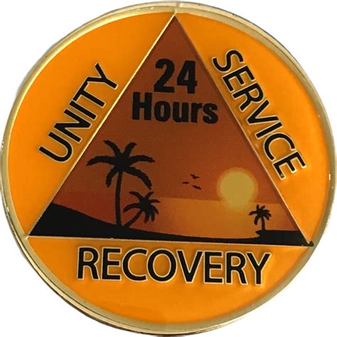 24 Hours Aa Alcoholics Anonymous Sunset Medallion Coin Token