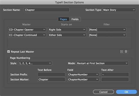 Specify The Section Marker Typefi Support