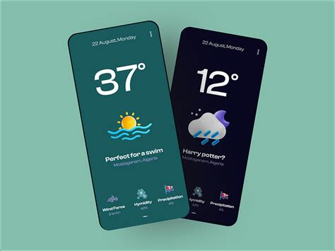 minimal weather app by sidahmed on dribbble