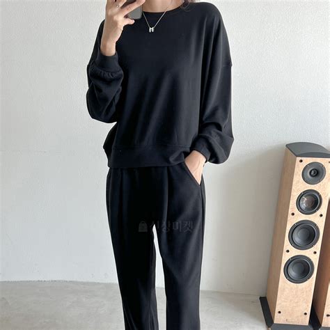 트레이닝세트 등원룩 산책룩 맨투맨 밴딩 일자바지 핀턱팬츠 상하세트 츄리닝 운동복