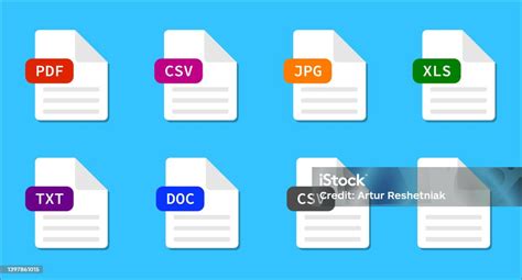 문서 및 파일 형식의 아이콘입니다 벡터 기호 집합 파일 형식 확장자 웹용 프레젠테이션 텍스트의 기호 그림 문서 레이블 격리된 응용 프로그램 이미지의 디자인 컴퓨터 그래픽