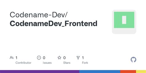 GitHub Codename Dev CodenameDev Frontend