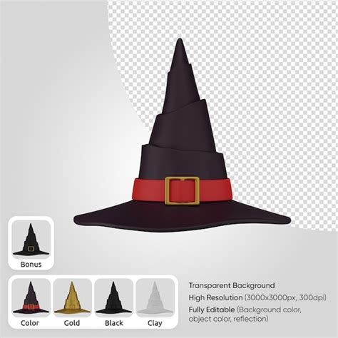 Premium Psd 3d Witchs Hat