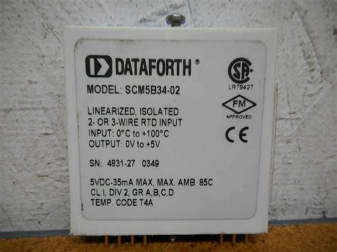 DATAFORTH SCM B Linearized Isolated Or Wire RTD Input Used Warranty EBay