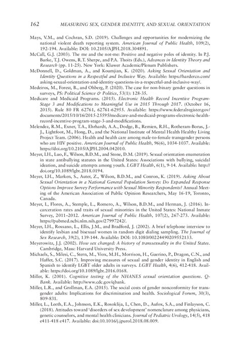 References Measuring Sex Gender Identity And Sexual Orientation The National Academies Press