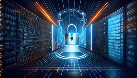 Technology Icon Concept Digital Data Internet Security Online Protection Business Stock