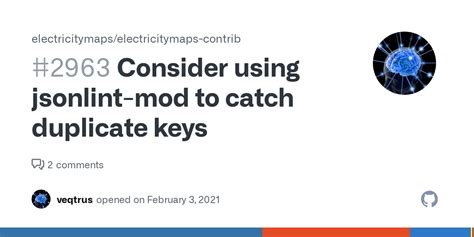 Consider Using Jsonlint Mod To Catch Duplicate Keys · Issue 2963 · Electricitymaps
