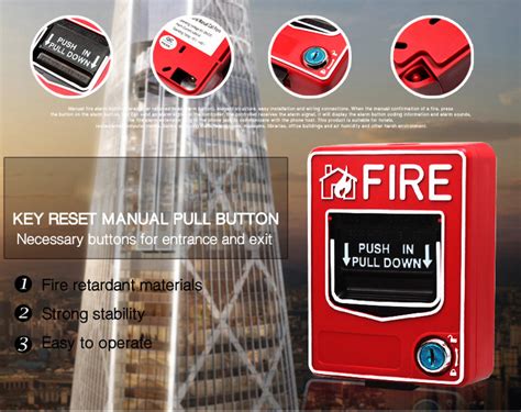 Emergency Manual Pressing Button Reset Switch Device Conventional Manual Call Point Fire Alarm