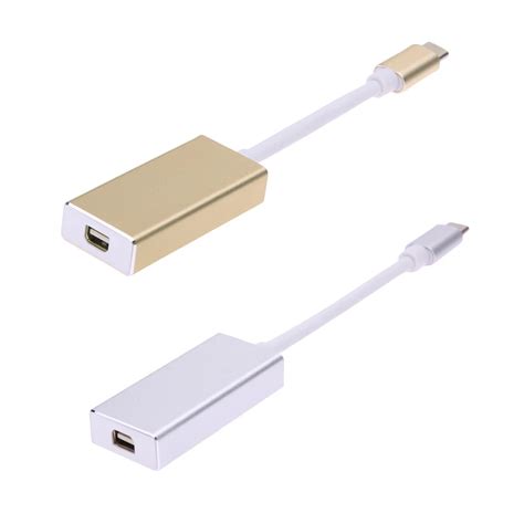 Aluminum Alloy Male USB3 1 Type C To Female Mini Displayport Adapter 4K HD USB C To Mini DP