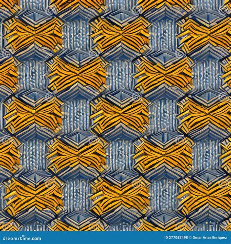 A Repeating Pattern Of Interlocking Diamonds In Shades Of Yellow And Orange Resembling A