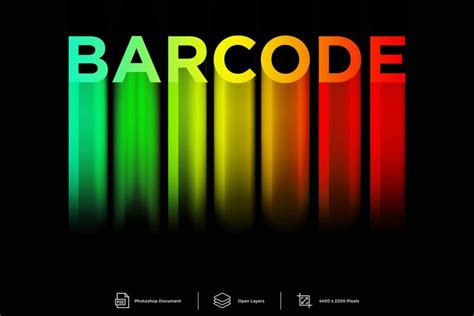 Barcode Text Effect Design Layer Style