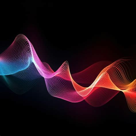 Premium Ai Image Abstract Neon Sound Waves With Black Background Made With Generative Al