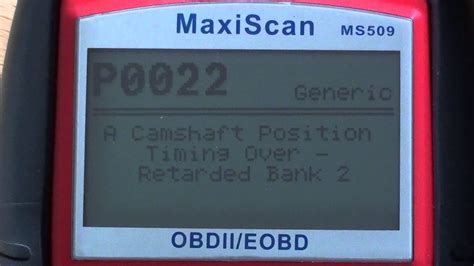 P0022 Diagnostic Trouble Code Problem Code Meaning YouTube