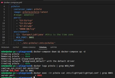 web port not being applied · issue 1139 · pi hole docker pi hole · github