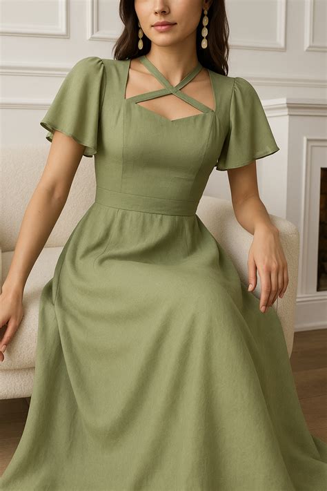 Elegant Sage Green Maxi Dress Grace Meets Sophistication 🍀💚 Maxi