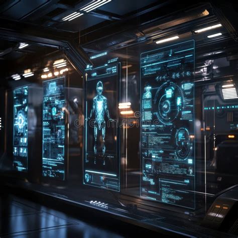 Futuristic Display Showcasing Advanced Robotics Research In A High Tech Laboratory Environment