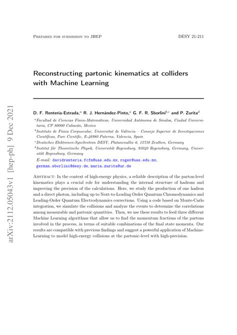 Pdf Reconstructing Partonic Kinematics At Colliders With Machine Learning