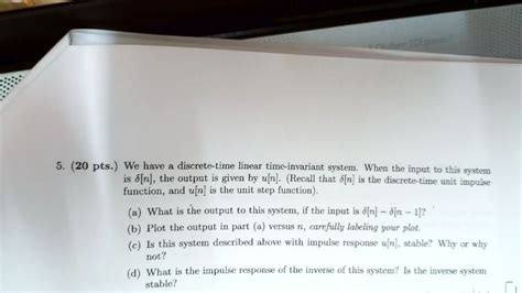solved function and u[n] is the unit step function b plot the
