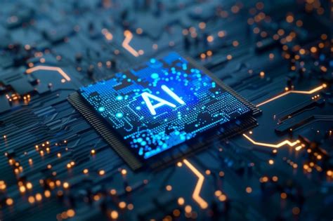Una Representación Futurista De Un Chip De Computadora De Ia Que Brilla